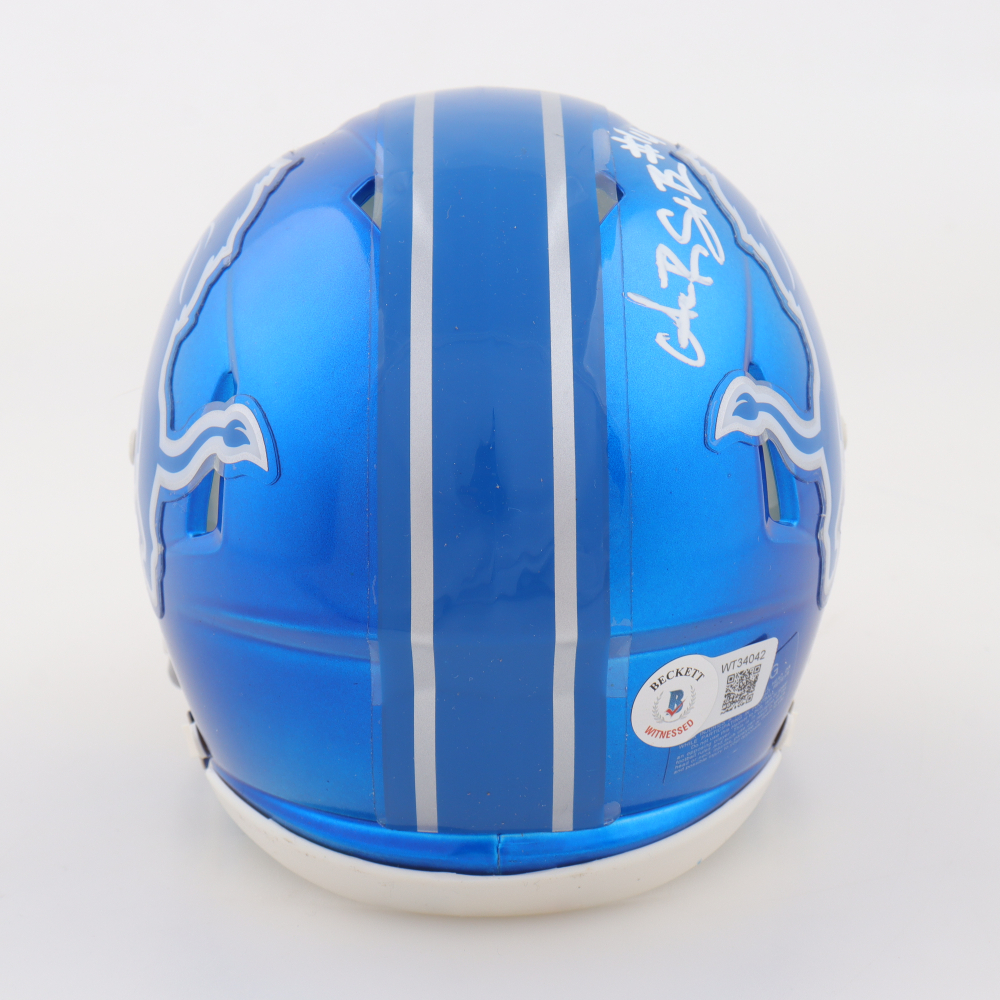 Amon-Ra St. Brown Signed Lions Flash Alternate Speed Mini Helmet ...