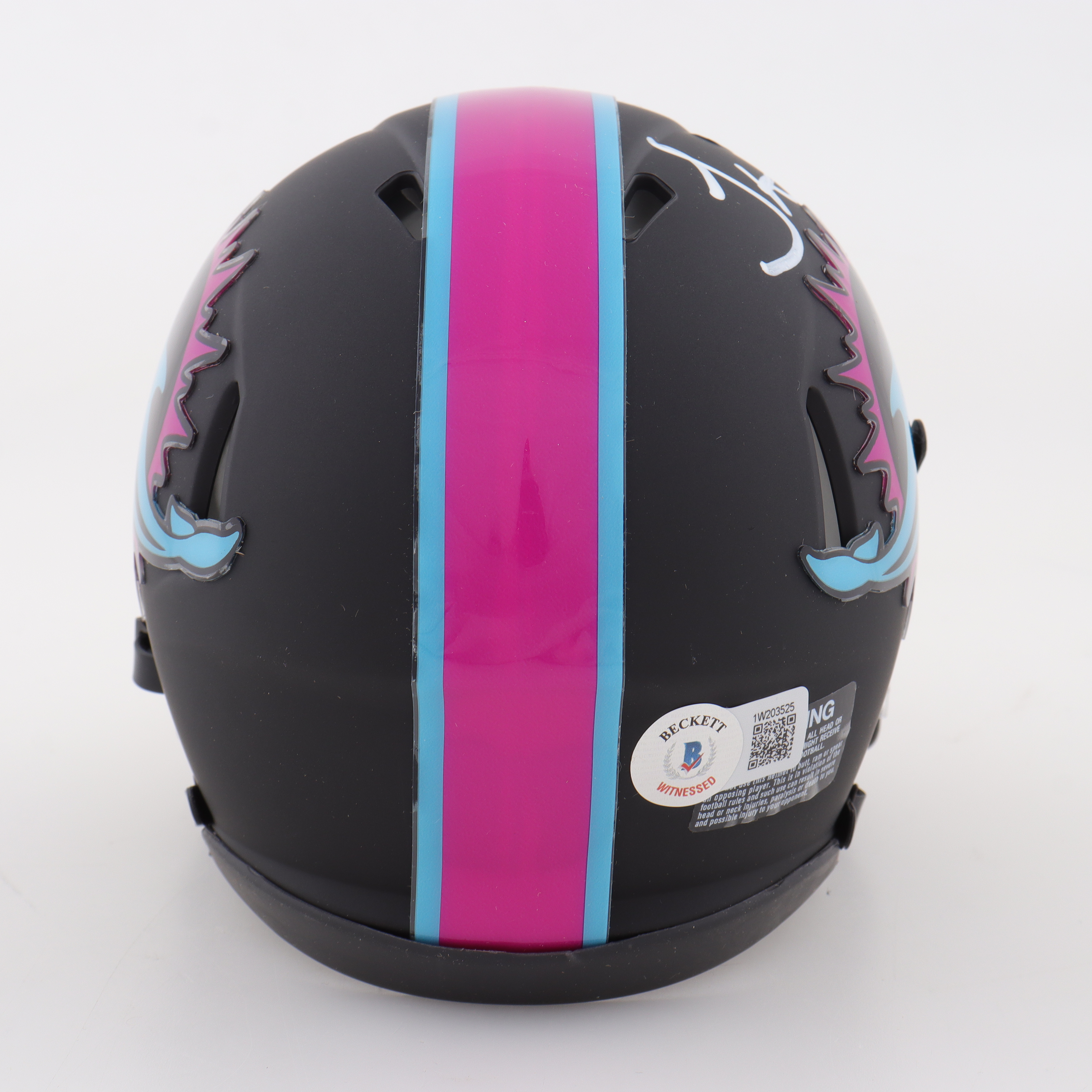 Tyreek Hill Signed Dolphins Miami Vice Alternate Speed Mini Helmet ...