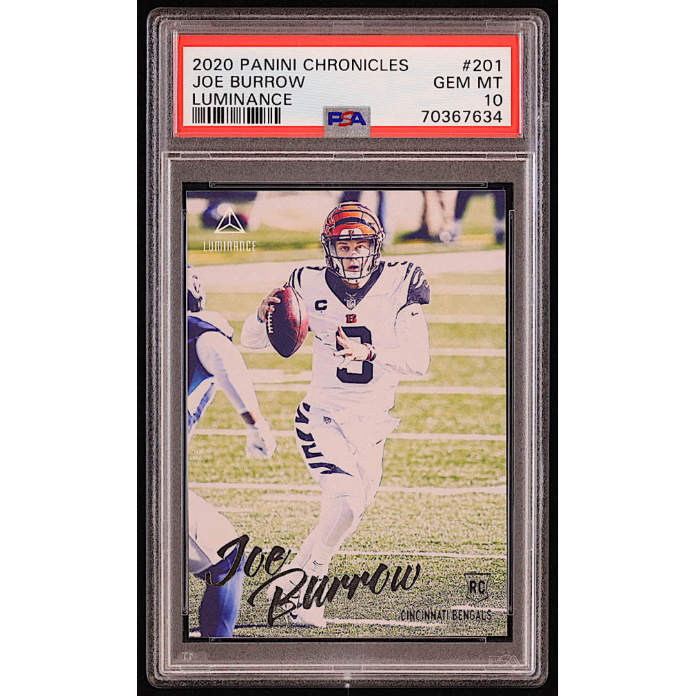 Joe Burrow 2020 Panini Luminance #201 RC / CHRONICLES (PSA 10 ...