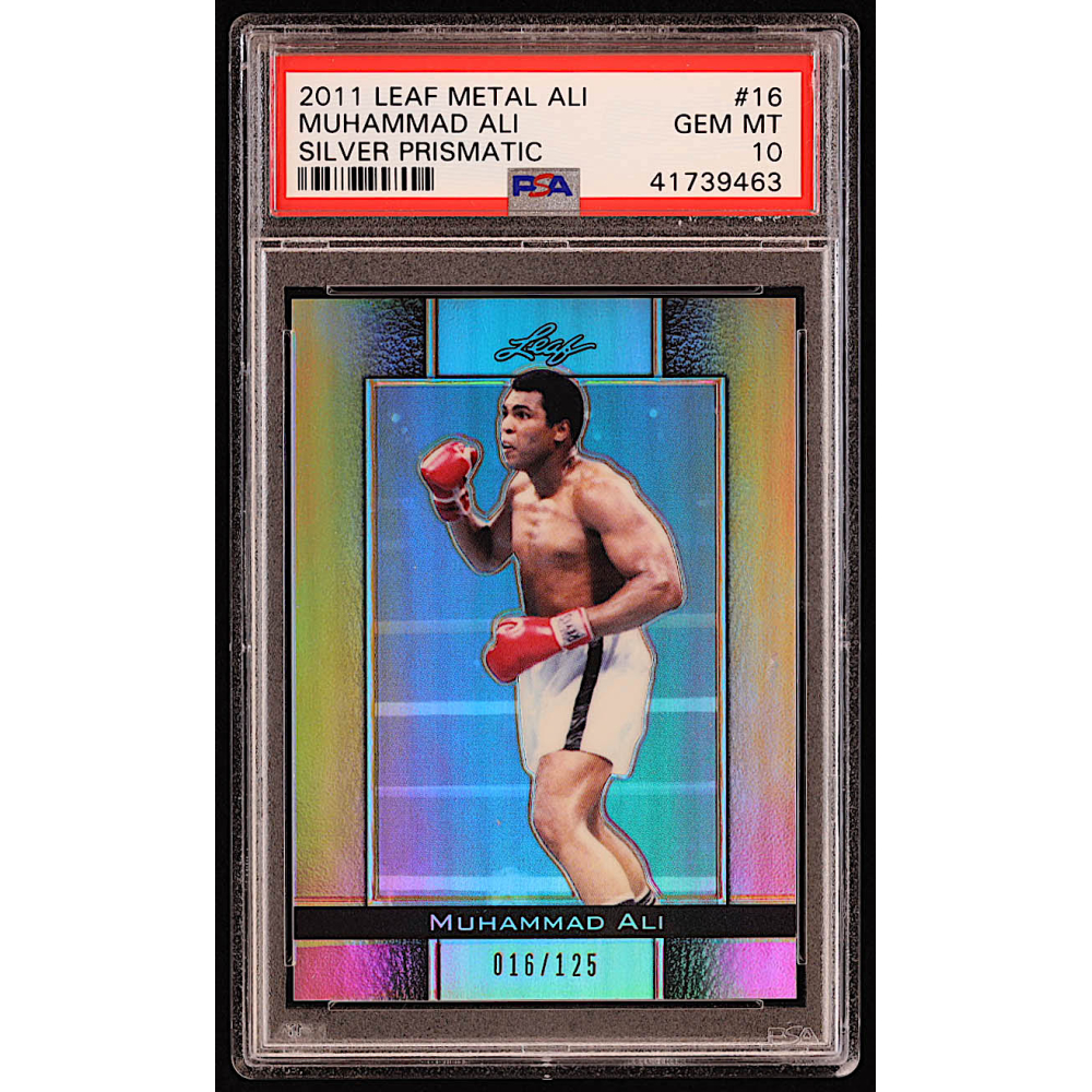 Muhammad Ali 2011 Leaf Muhammad Ali Metal Prismatic Silver #16 #016/125 (PSA 10) | Pristine Auction