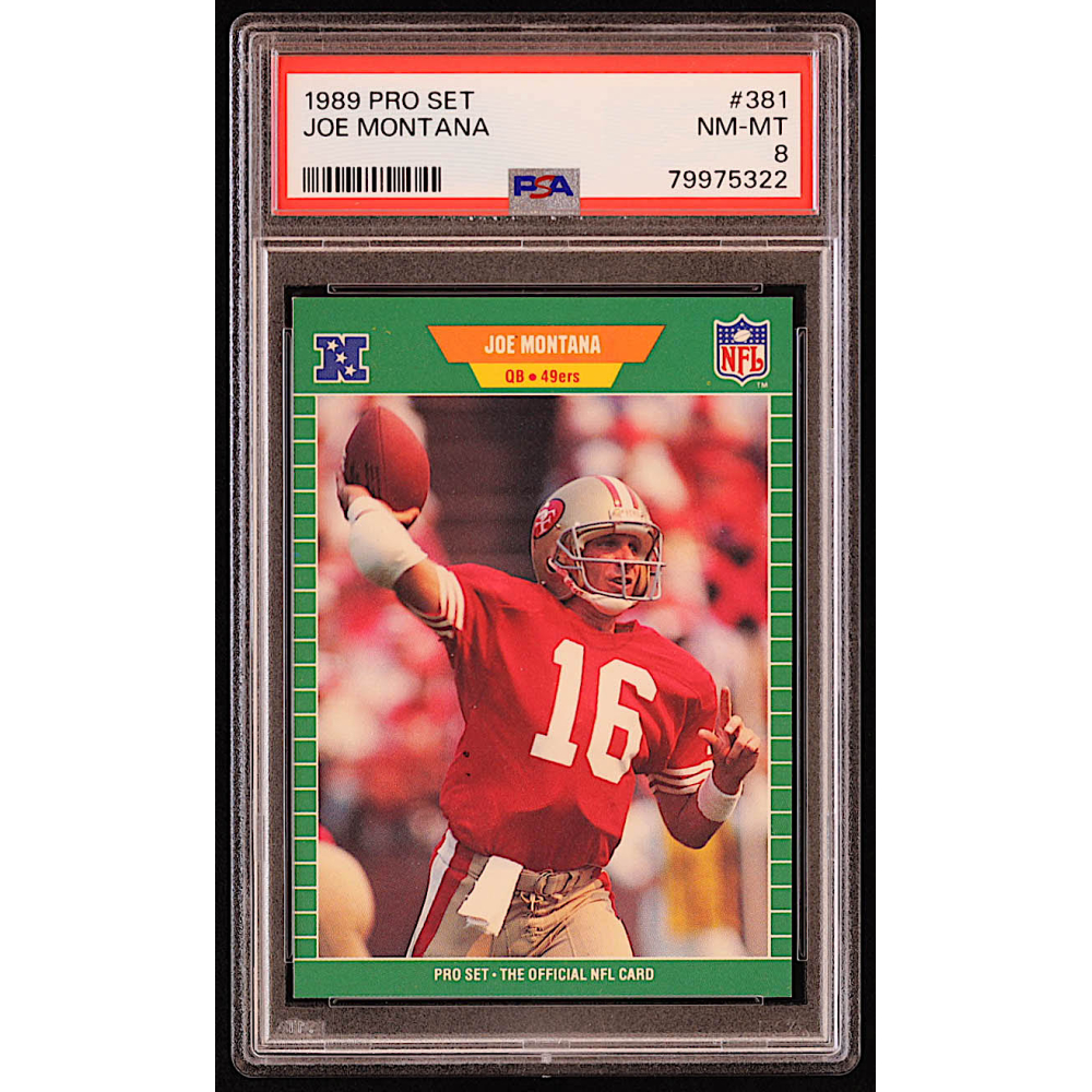 Joe Montana 1989 Pro Set #381 (PSA 8) | Pristine Auction