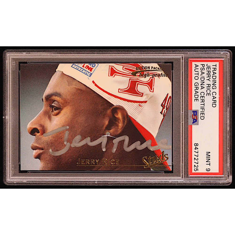 Jerry Rice Signed 1996 Action Packed Promos #3 Studs (PSA | Autograph ...