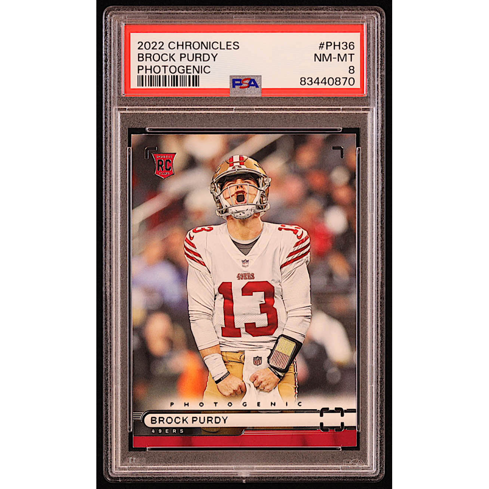 Brock Purdy 2022 Panini Chronicles Photogenic #36 RC (PSA 8) | Pristine ...