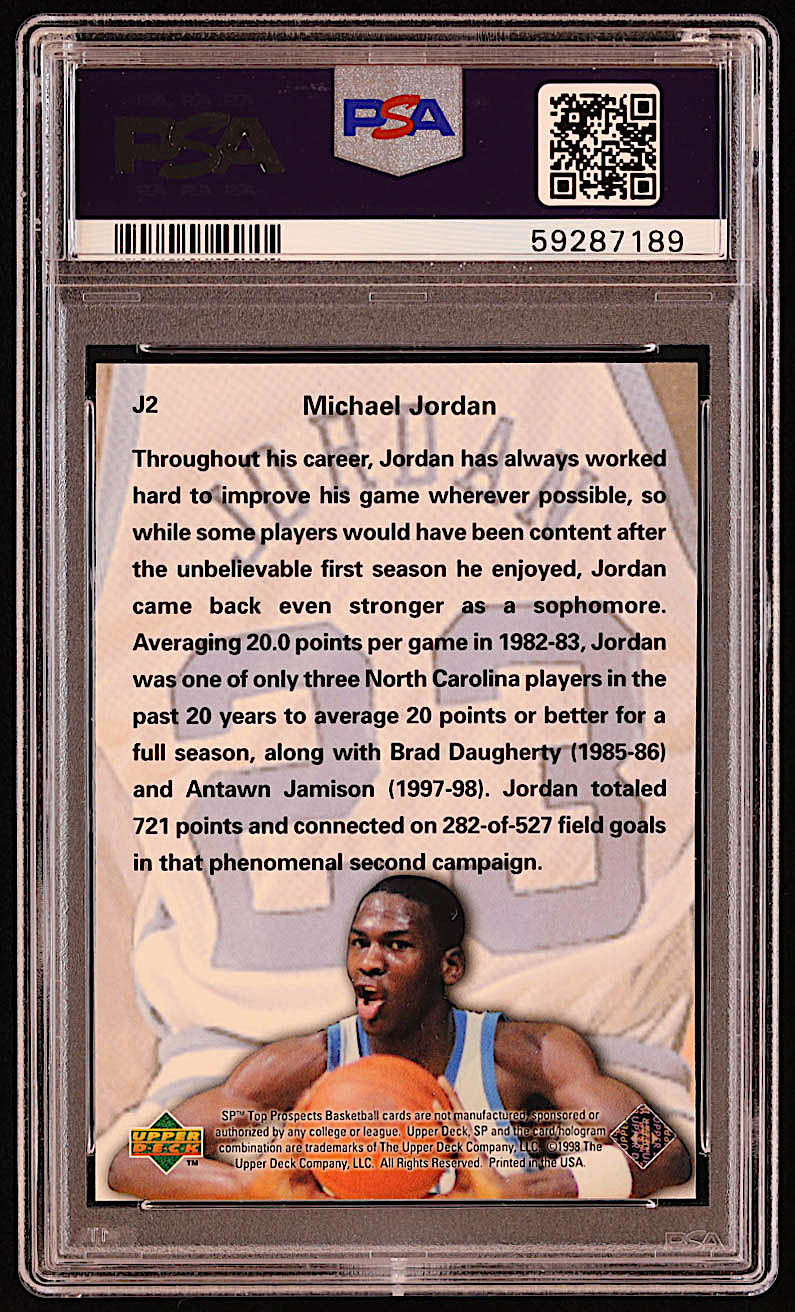 Michael Jordan 1998 SP Top Prospects Phi Beta Jordan #J2 (PSA 8 ...