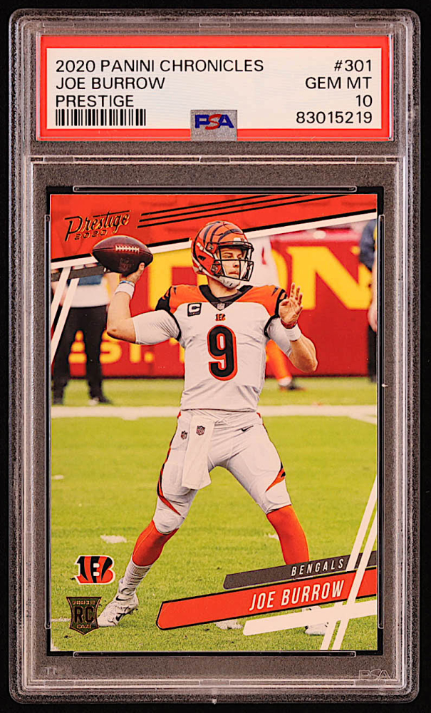 Joe Burrow 2020 Prestige #301 RC / CHRONICLES (PSA 10) | Pristine Auction