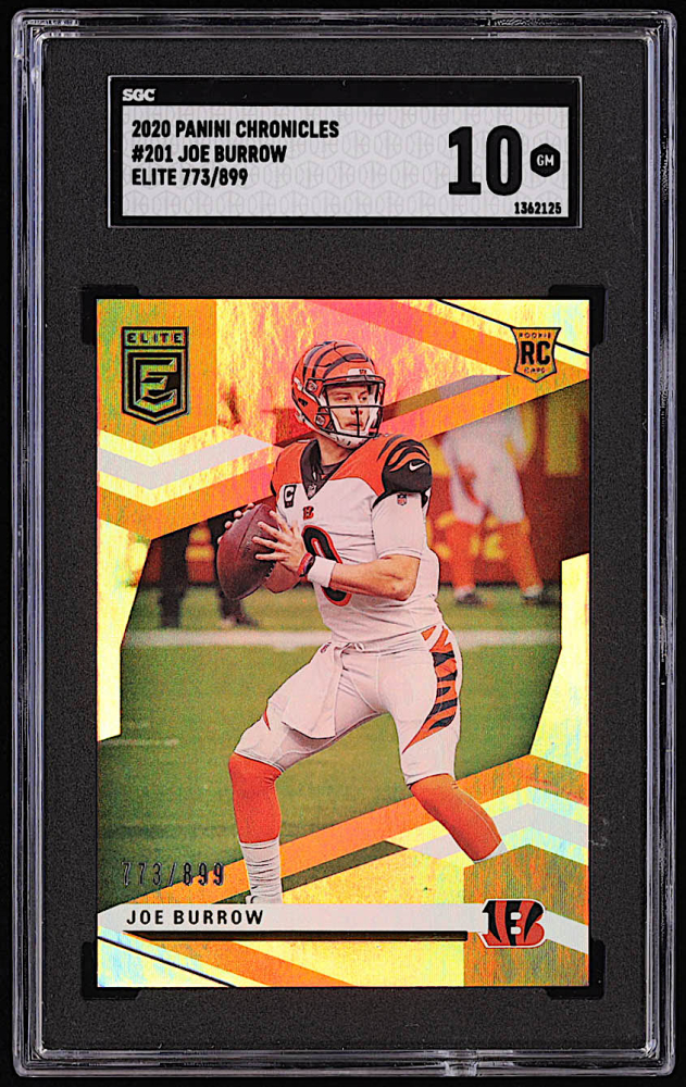 Joe Burrow 2020 Elite #201 Chronicles #773/899 RC (SGC 10) | Pristine ...