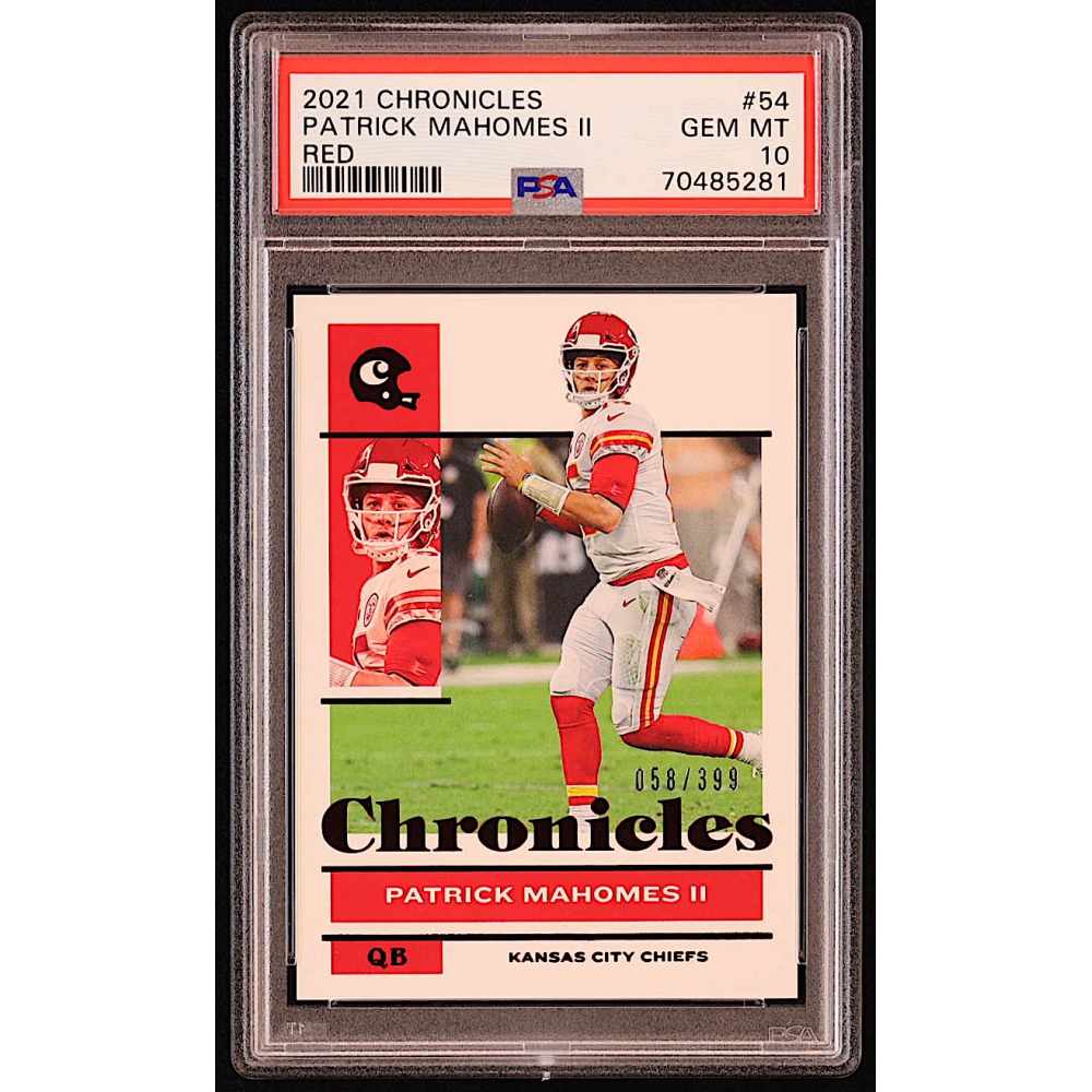 Patrick Mahomes II 2021 Panini Chronicles Red #54 #058/399 (PSA 10 ...