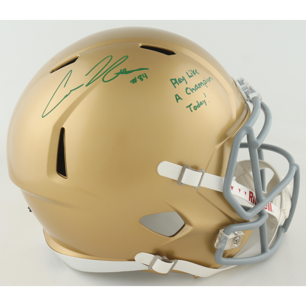 Cole Kmet Signed Notre Dame Fighting Irish Full-Size Speed Helmet ...