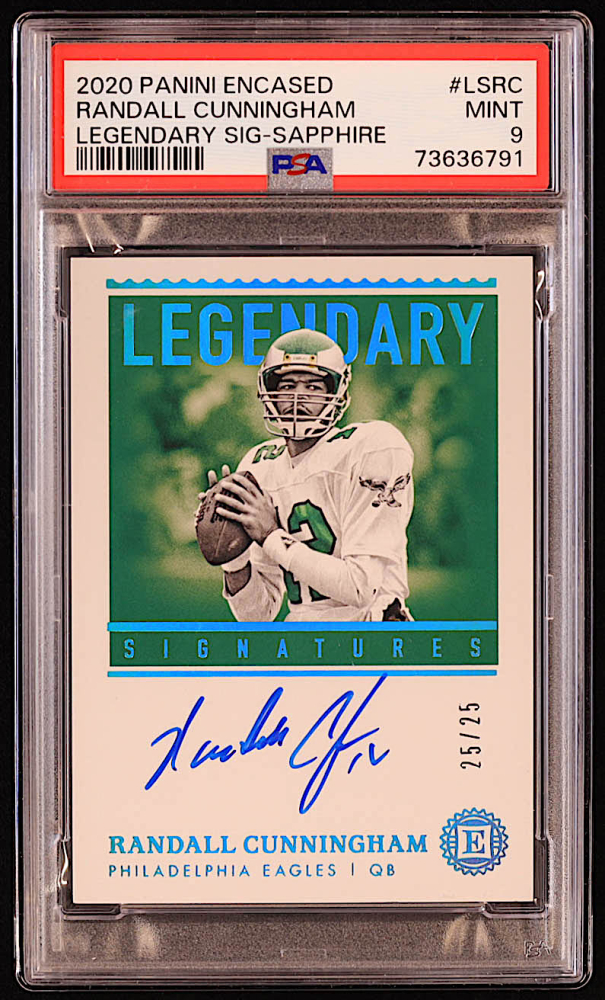 Randall Cunningham 2020 Panini Encased Legendary Signatures Sapphire # ...