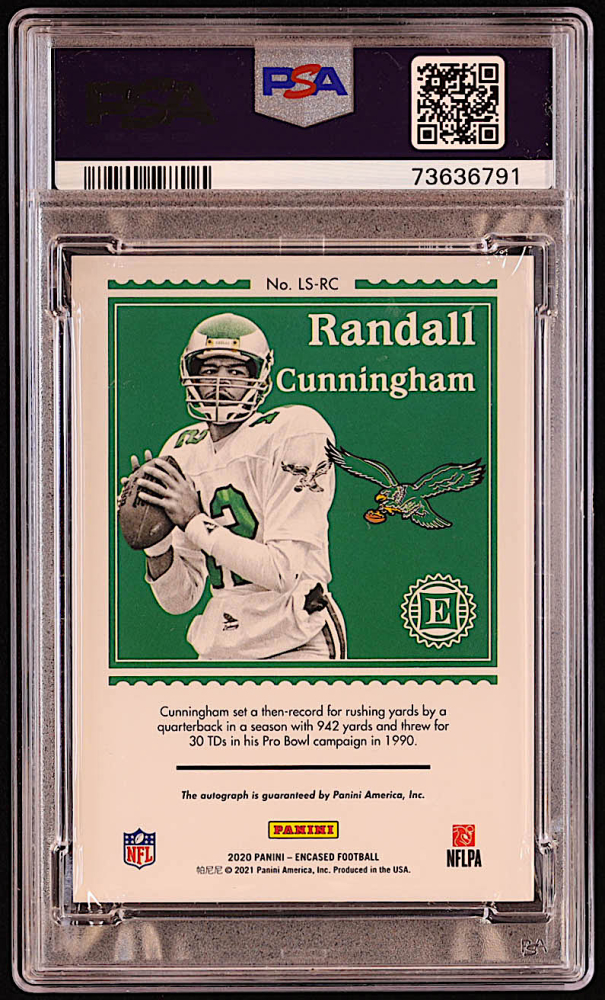 Randall Cunningham 2020 Panini Encased Legendary Signatures Sapphire # ...