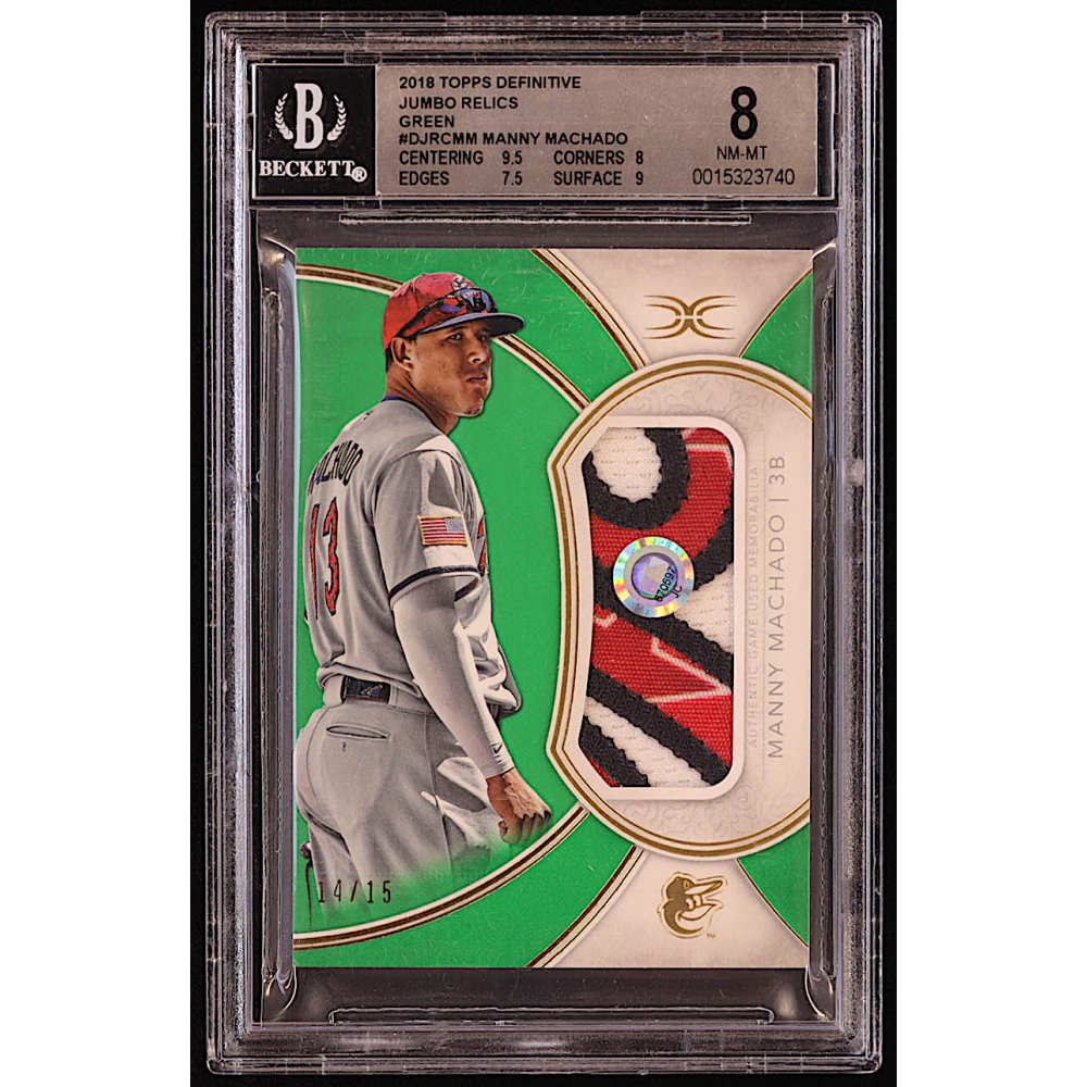 Manny Machado 2018 Topps Definitive Collection Jumbo Relics Green # ...