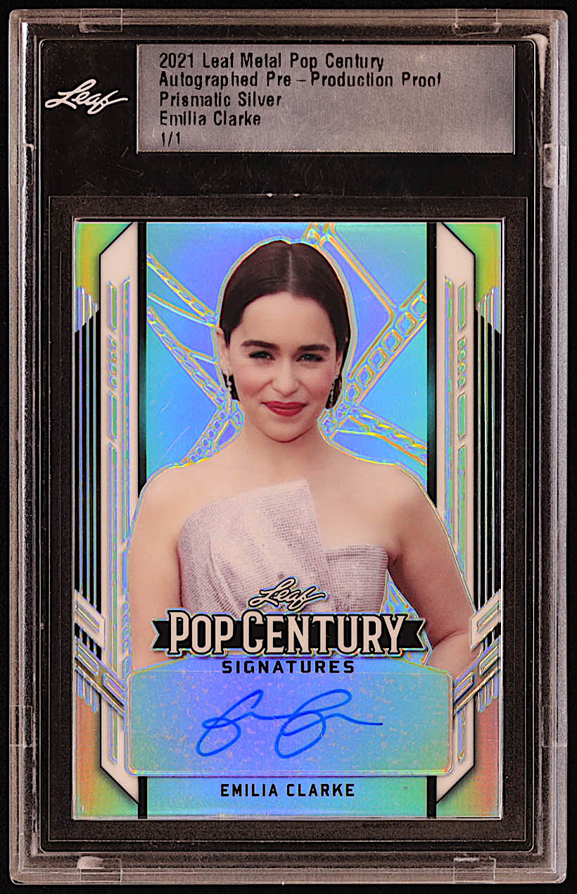 Emilia Clarke 2021 Leaf Metal Pop Century Autographs Prismatic Silver ...