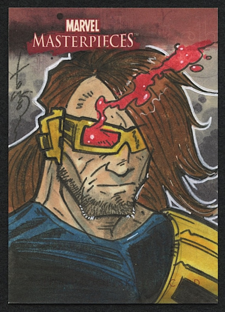 Cyclops | 2008 Sybox Marvel Masterpieces Original Art Sketch Card by Tom Hodges | Artist Proof ...