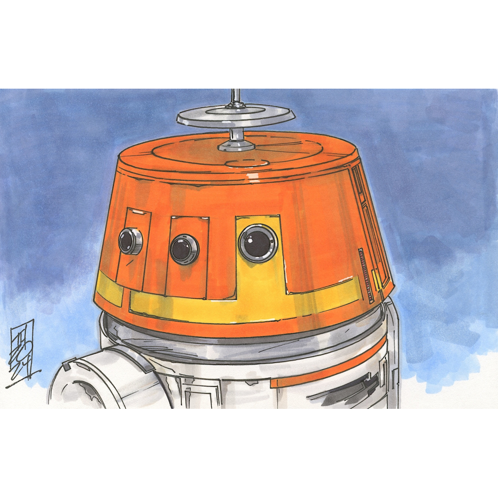 "Chopper" Star Wars Ahsoka | Star Wars Rebels Hand Drawn Sketch on ...