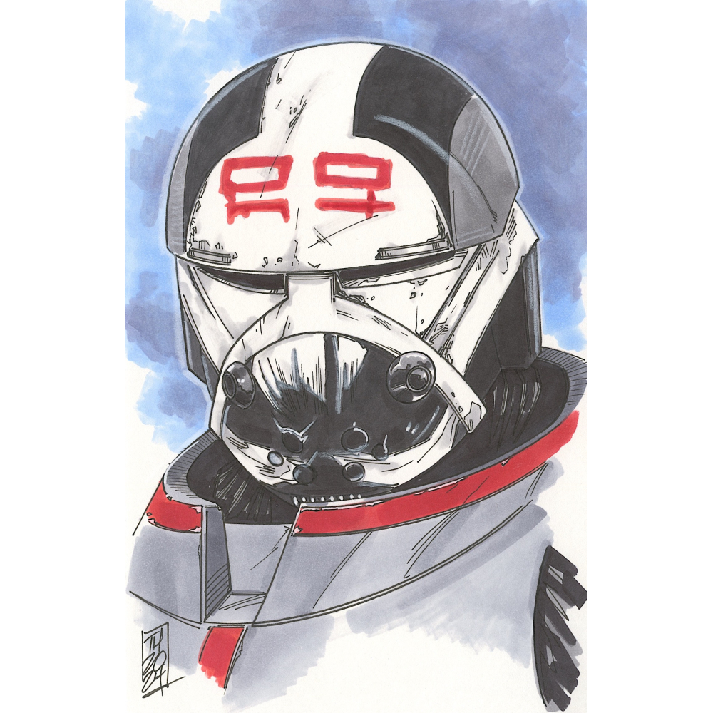 "Wrecker" Star Wars The Bad Batch Hand Drawn Sketch on Paper by Tom ...