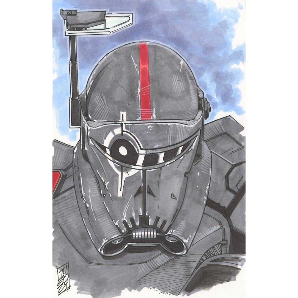 "Crosshair" Star Wars The Bad Batch Hand Drawn Sketch on Paper by Tom ...