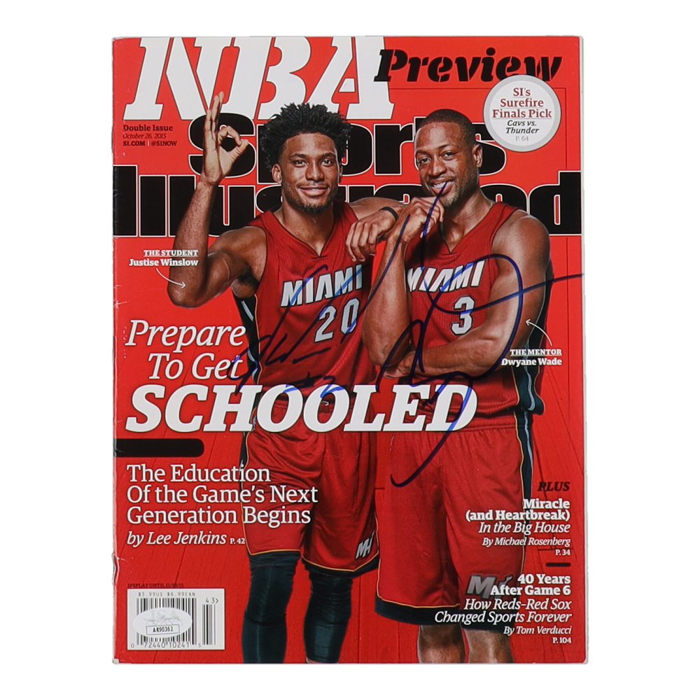 Dwayne Wade & Justice Winslow Signed 2015 Sports Illustrated Magazine (JSA) | Pristine Auction