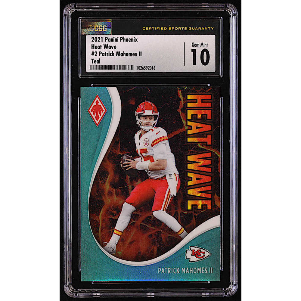 Patrick Mahomes II 2021 Panini Phoenix Heat Wave Teal #2 #127/149 (CSG ...