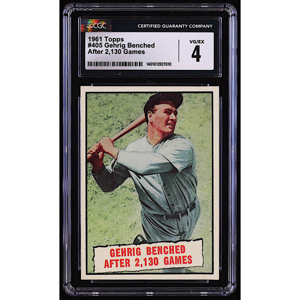 Lou Gehrig 1961 Topps #405 / Streak (CGC 4) | Pristine Auction