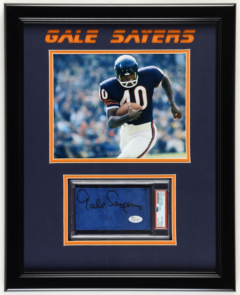 Gale Sayers Signed Bears Custom Framed Cut Display (PSA) | Pristine Auction