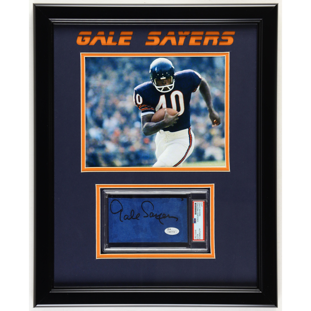 Gale Sayers Signed Bears Custom Framed Cut Display (PSA) | Pristine Auction