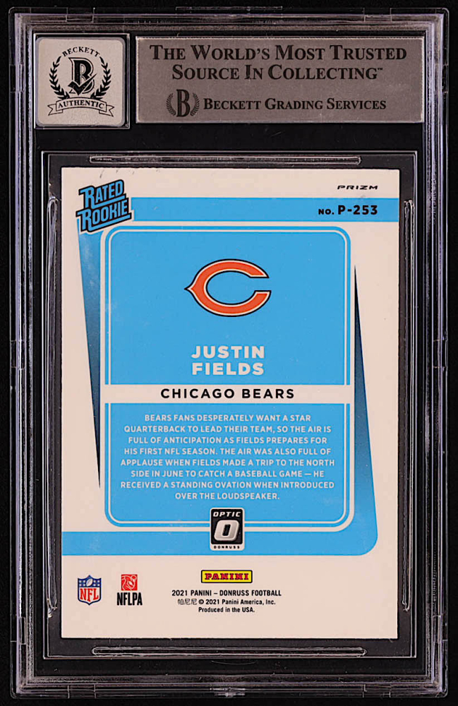 Justin Fields Signed 2021 Donruss Optic Rated Rookie Preview Purple ...