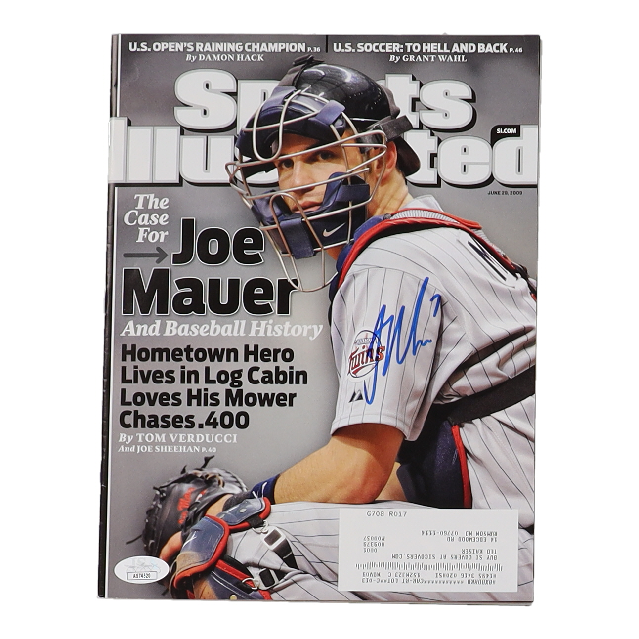 Joe Mauer Signed 2009 Sports Illustrated Magazine (JSA) | Pristine Auction