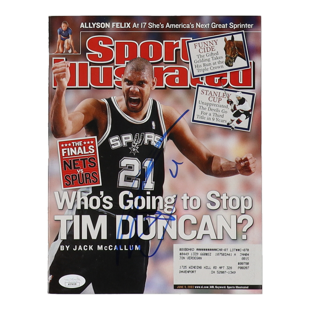 Tim Duncan Signed 2003 "Sports Illustrated" Magazine (JSA) | Pristine ...