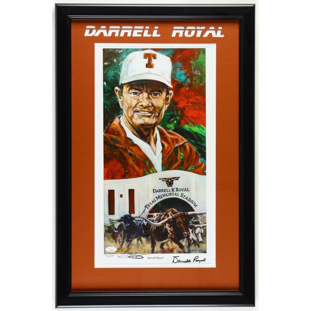 Darrell Royal Signed Texas Longhorns Custom Framed Photo (JSA ...
