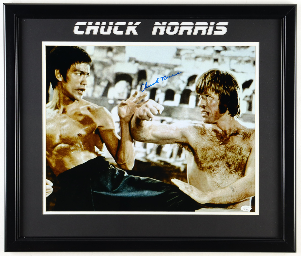 Chuck Norris Signed "The Way Of The Dragon" Custom Framed Photo Display ...