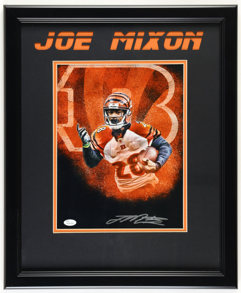 Joe Mixon Signed Bengals Custom Framed Photo Display (JSA) | Pristine ...