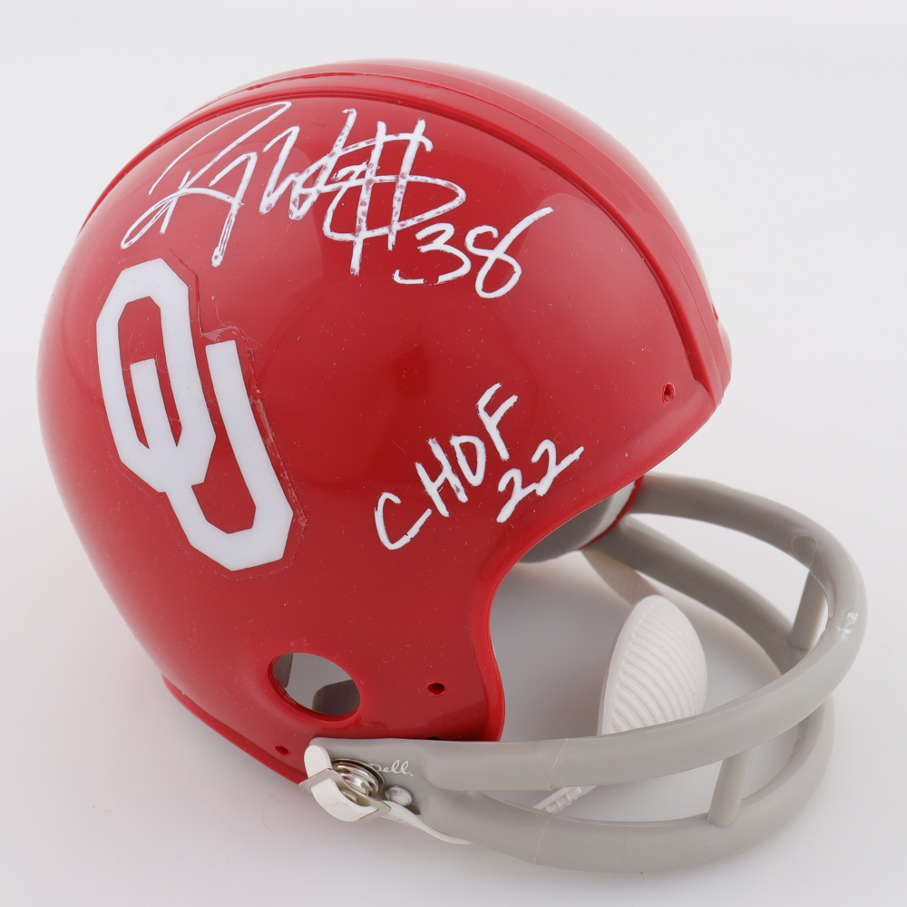 Roy Williams Signed Oklahoma Sooners Speed Mini Helmet Inscribed "CHOF ...