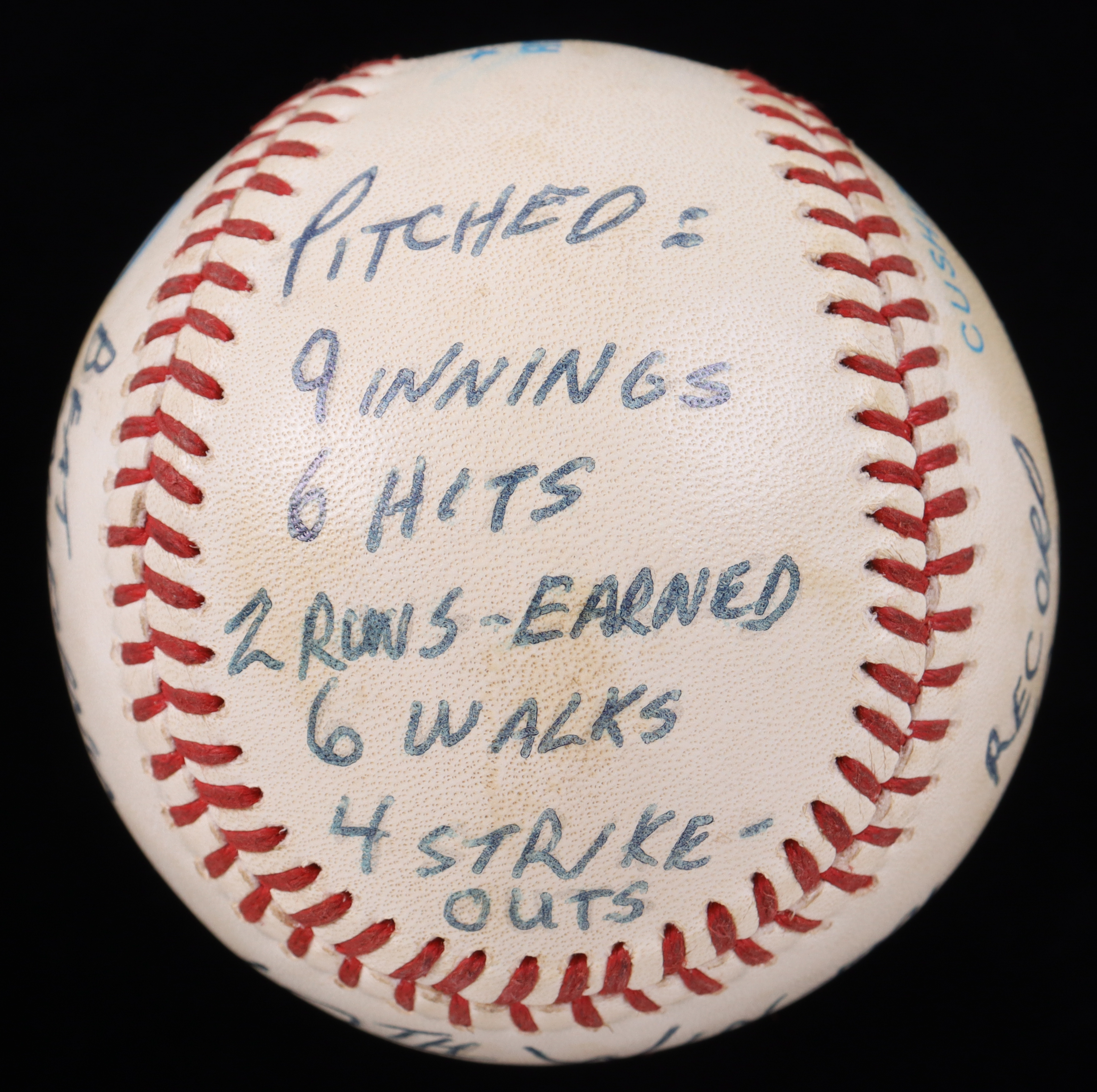 Bert Blyleven Game-Used Hand-Written Stat Baseball from 1981 for 10th ...