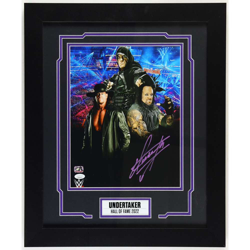 The Undertaker Signed WWE Custom Framed Photo Display (JSA & Undertaker ...