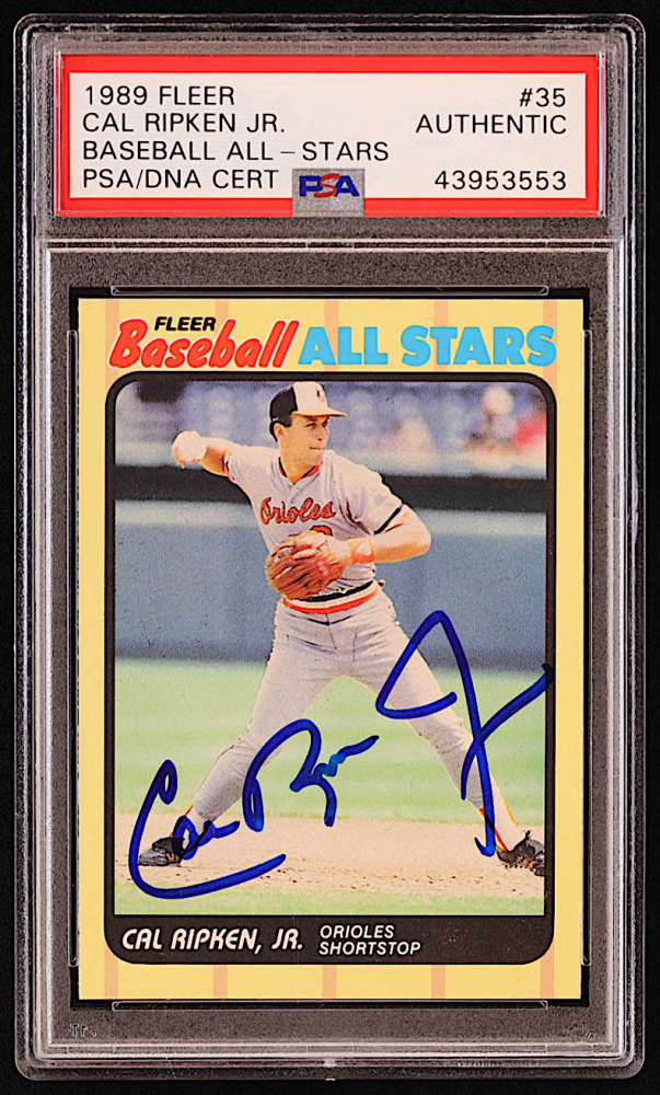 Cal Ripken Jr. Signed 1989 Fleer Baseball All-Stars #35 (PSA ...