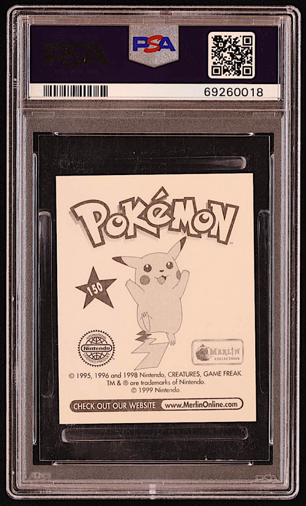 Mewtwo 1999 Merlin Pokemon Album Stickers #150 (PSA 9) | Pristine Auction
