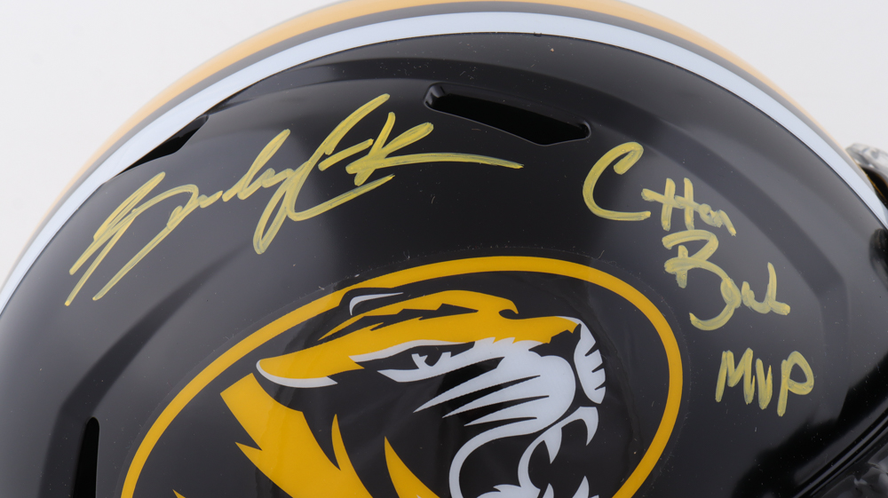 Brady Cook Signed Missouri Tigers Full-Size Speed Helmet Inscribed ...