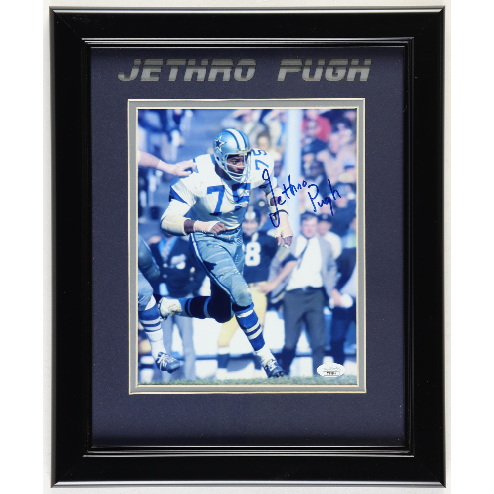 Jethro Pugh Signed Cowboys Custom Framed Photo Display (JSA) | Pristine ...