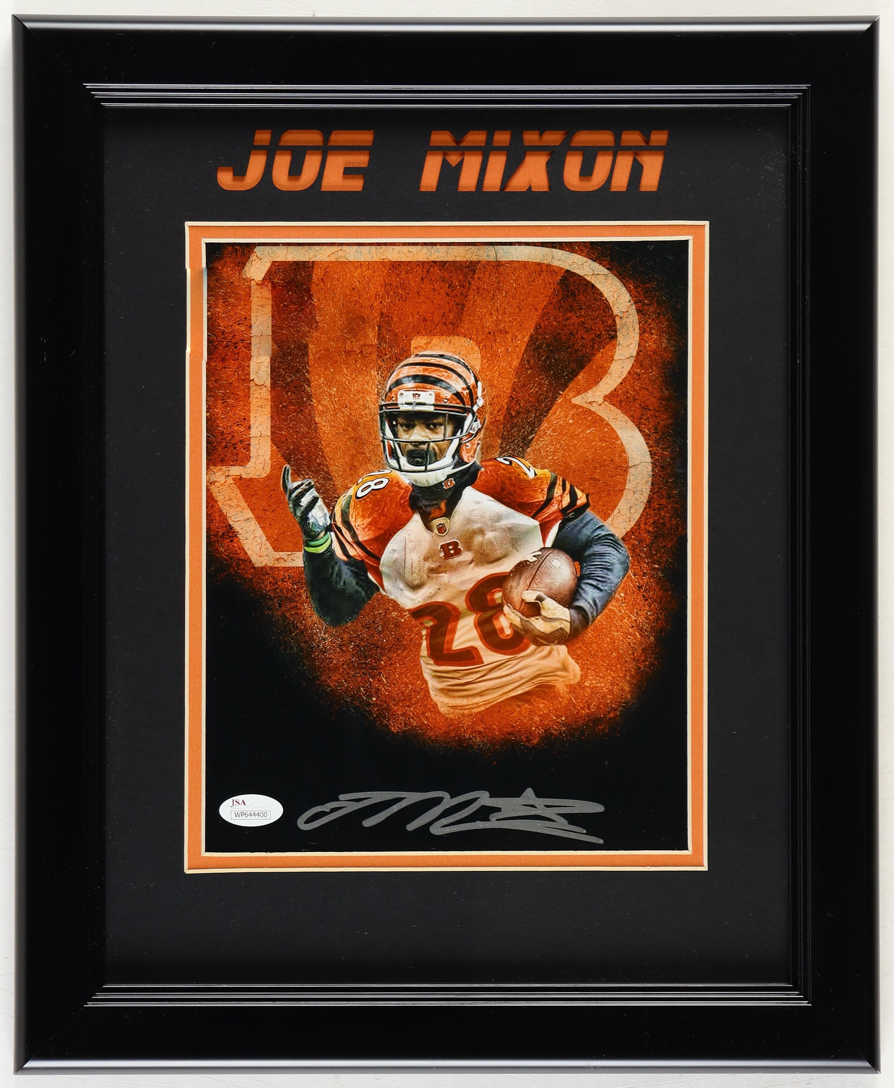 Joe Mixon Signed Bengals Custom Framed Photo Display (JSA) | Pristine ...