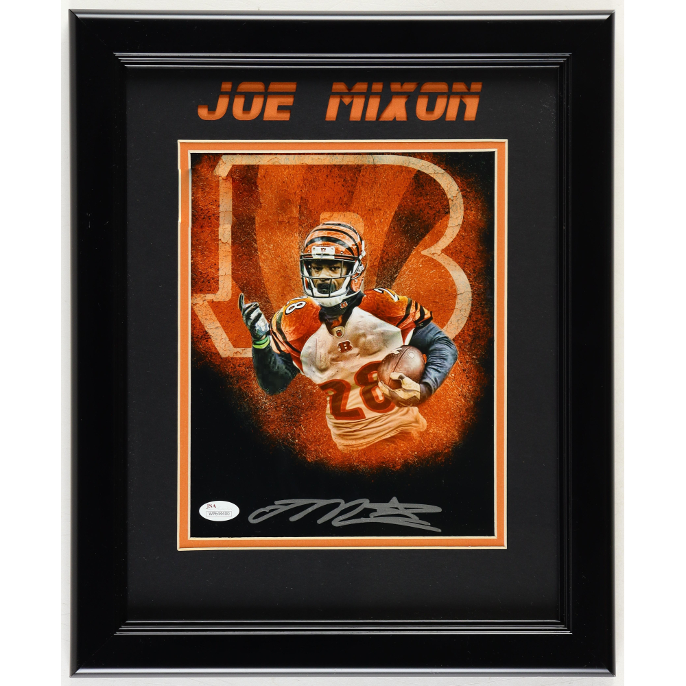 Joe Mixon Signed Bengals Custom Framed Photo Display (JSA) | Pristine ...