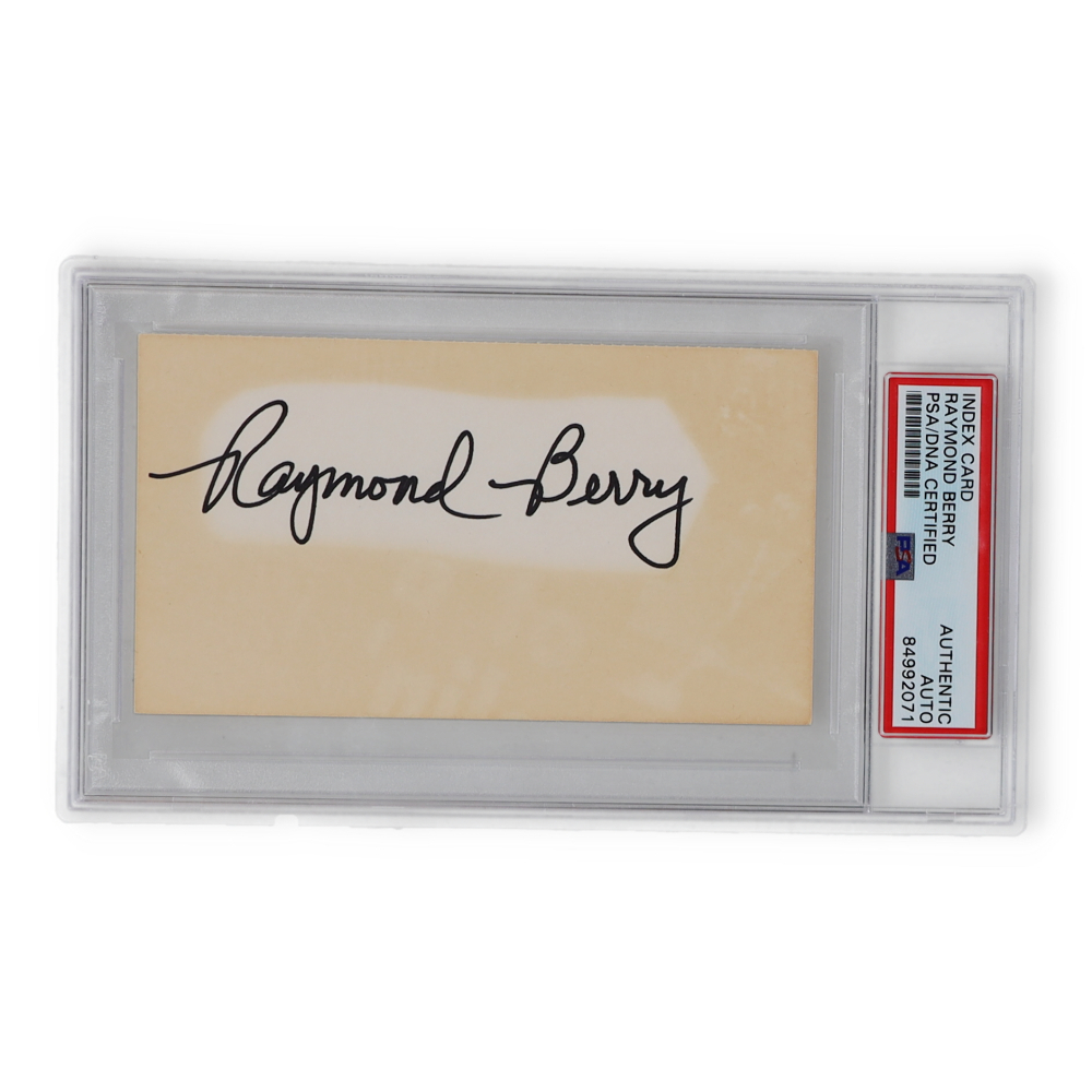 Raymond Berry Signed Index Card (PSA) | Pristine Auction