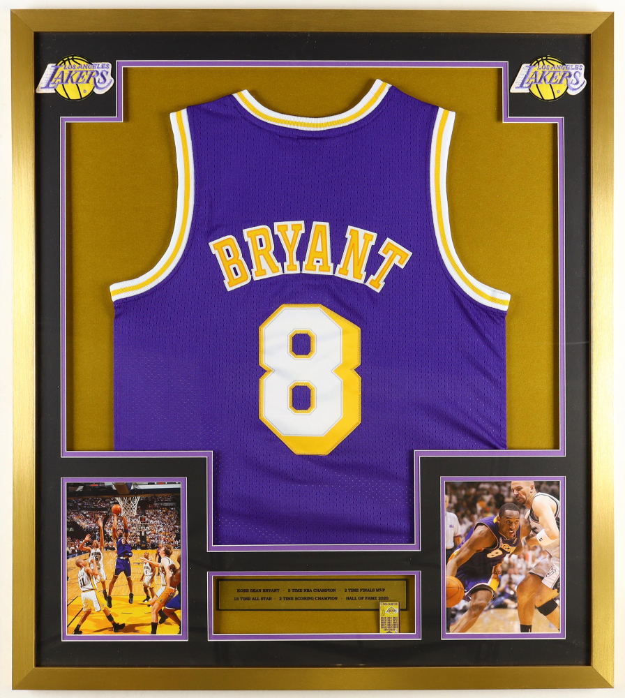 Kobe Bryant Custom Framed Lakers Jersey Display with Lakers Mini Metal ...