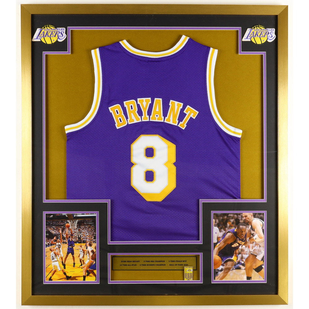 Kobe Bryant Custom Framed Lakers Jersey Display with Lakers Mini Metal ...