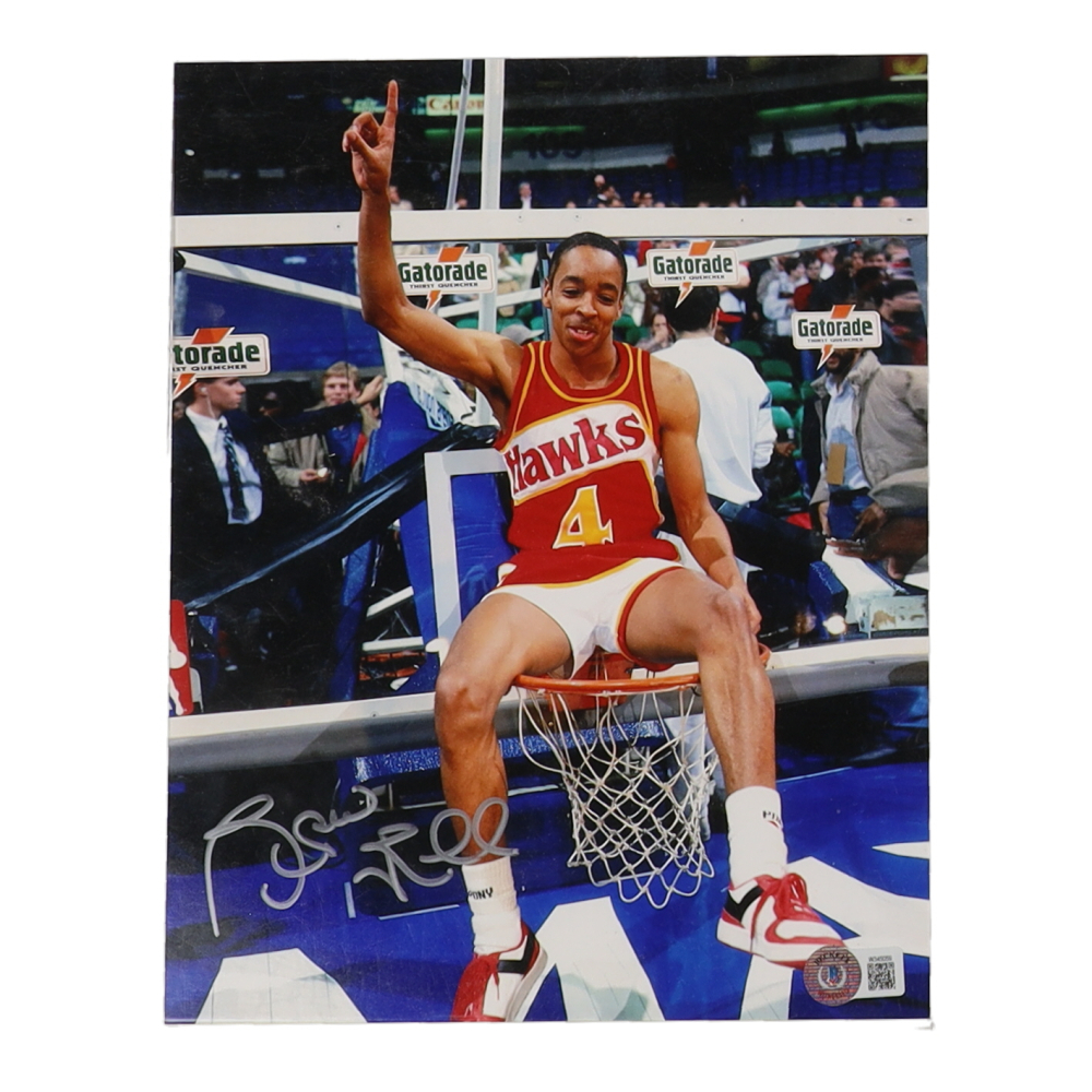 Spud Webb Signed Hawks 8x10 Photo (Beckett) | Pristine Auction