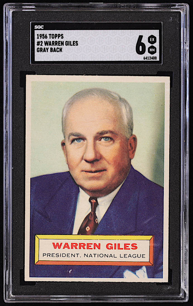 Warren Giles 1956 Topps #2 PRES DP (SGC 6) | Pristine Auction