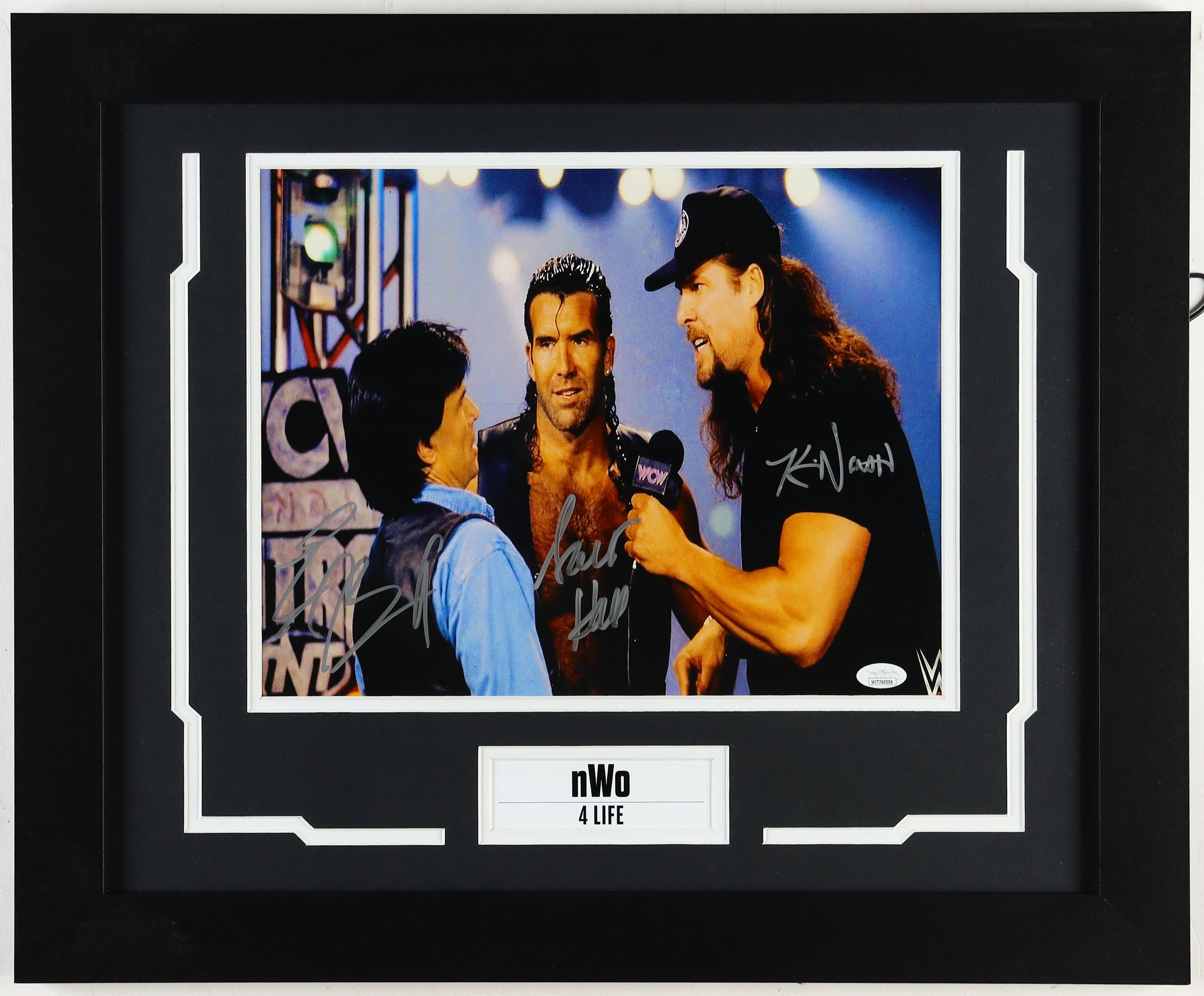 Kevin Nash, Scott Hall, & Eric Bischoff Signed WWE Custom Framed Photo Display (JSA) | Pristine ...