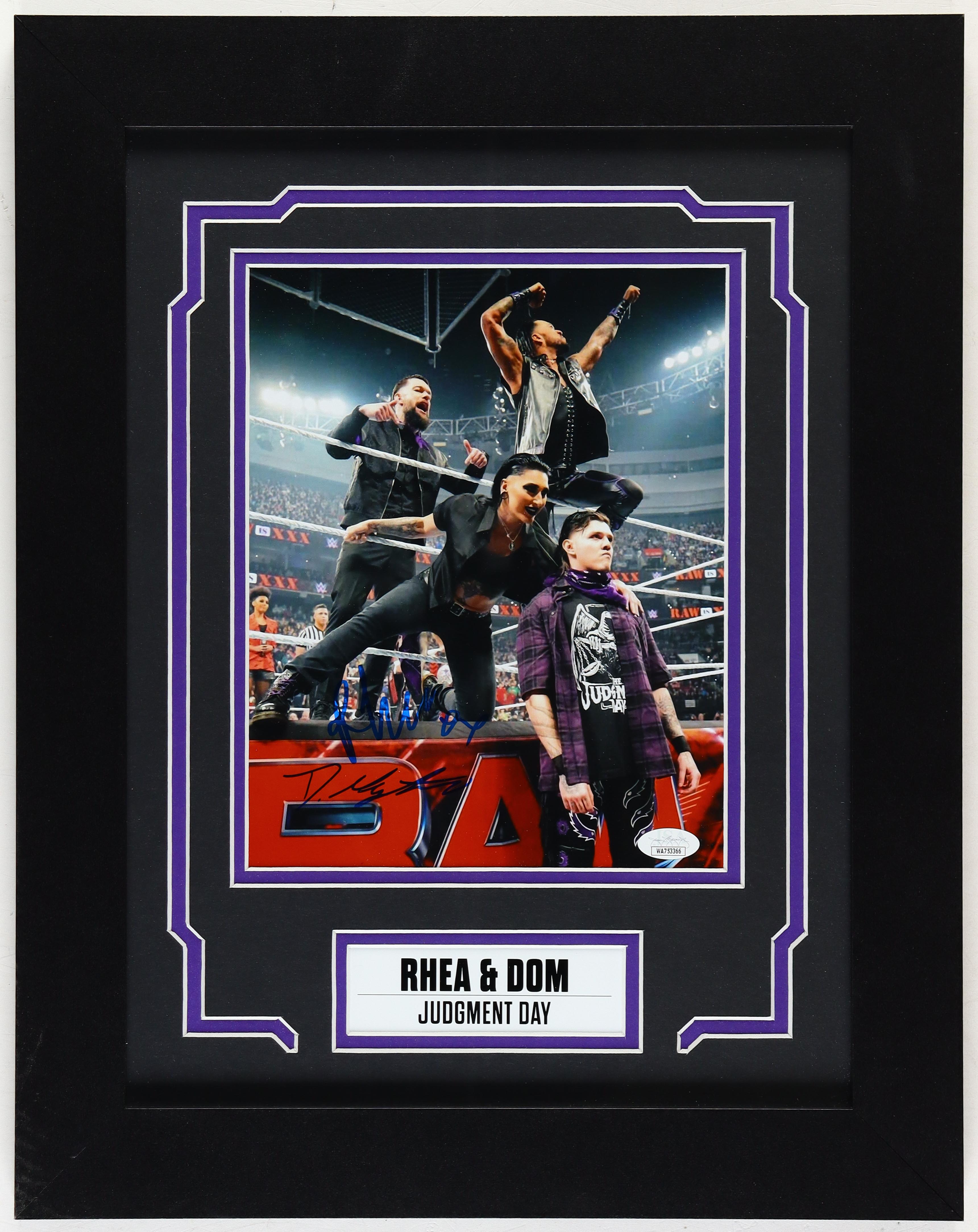 Rhea Ripley & Domink Mysterio Signed WWE Custom Framed Photo Display ...