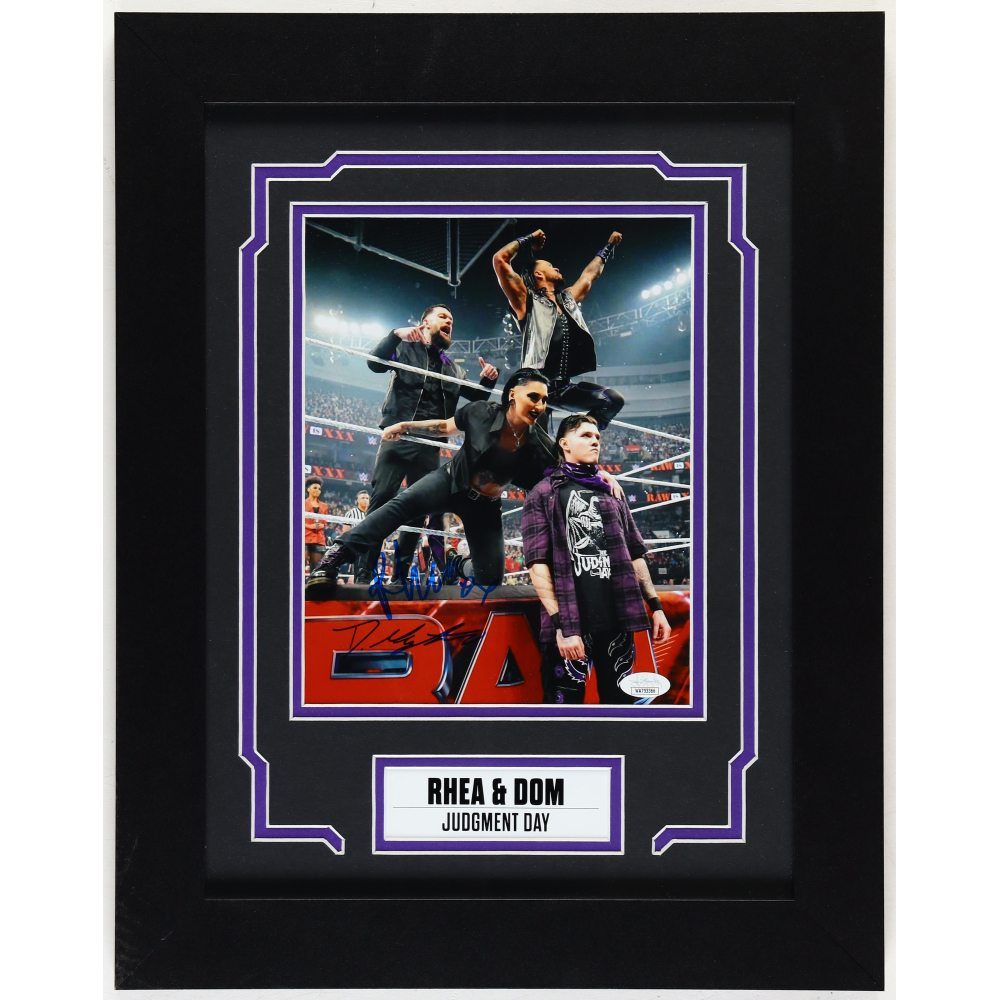 Rhea Ripley & Domink Mysterio Signed WWE Custom Framed Photo Display ...