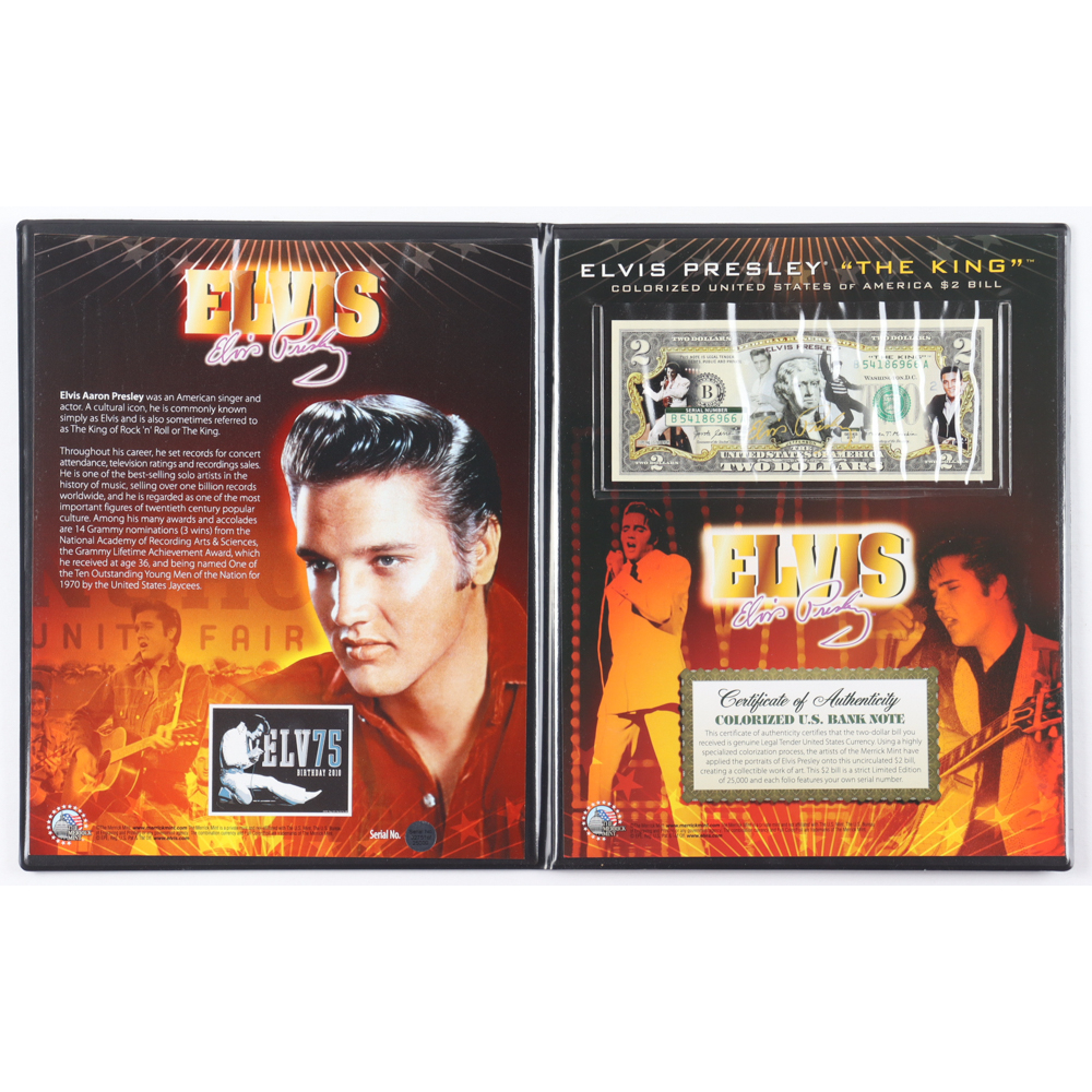 Elvis Presley LE Genuine Legal Tender Colorized U.S. $2.00 Two Dollar ...