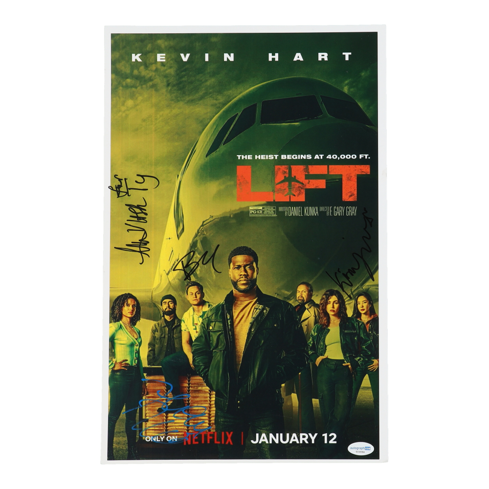 Billy Magnussen, Jean Reno, Kim Yoon-ji & Viveik Kalra Signed "Lift ...